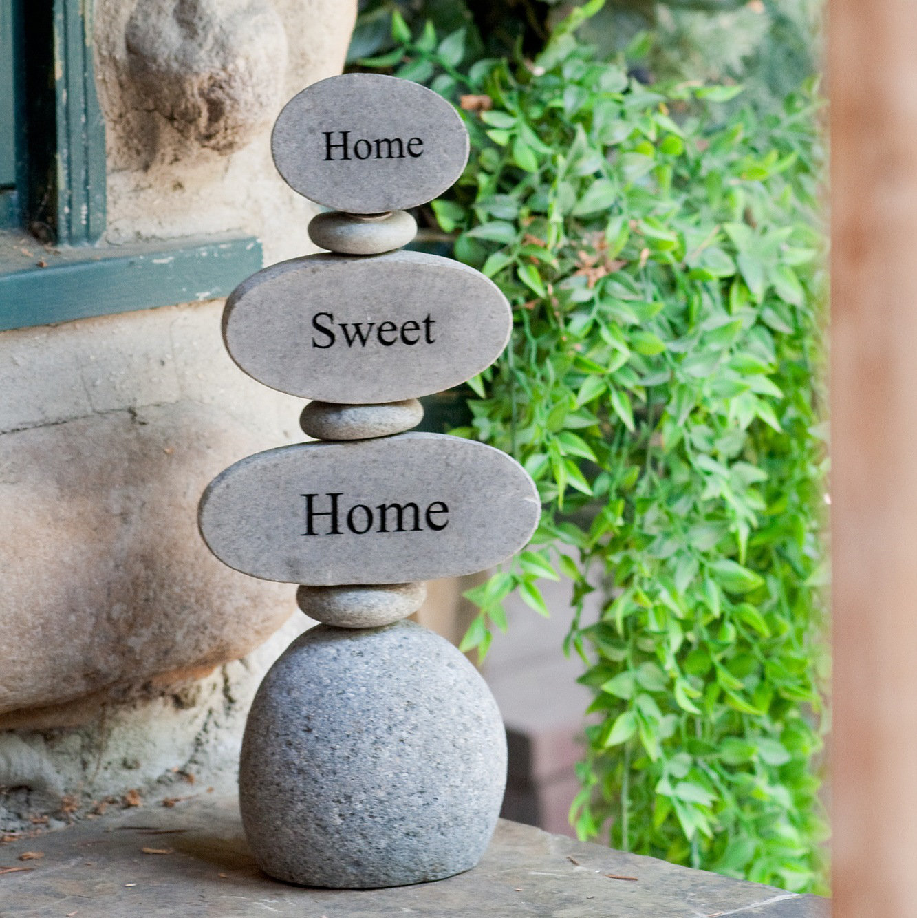 August Grove Ja Home Sweet Home Cairn Garden Stone & Reviews - Wayfair ...