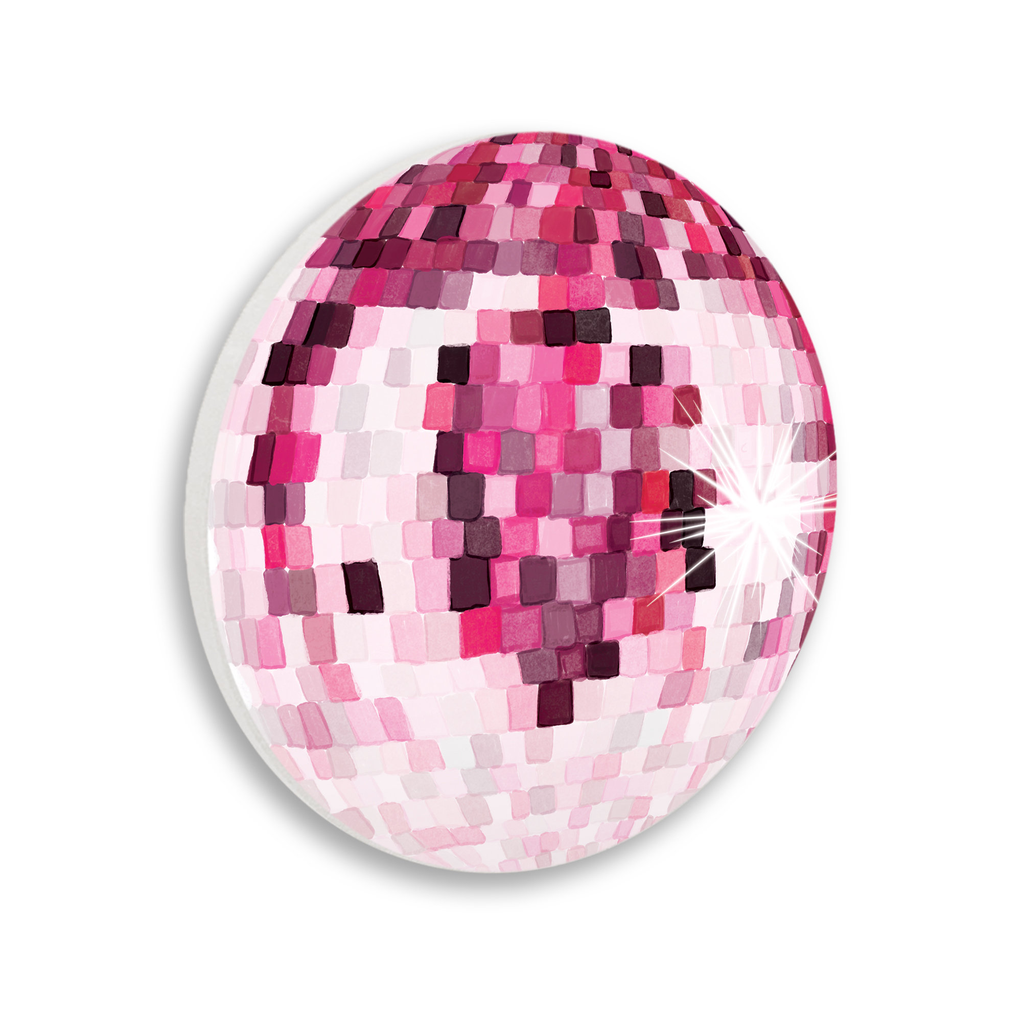Stupell Industries Pink Disco Ball Pattern Shining Geometric Squares ...
