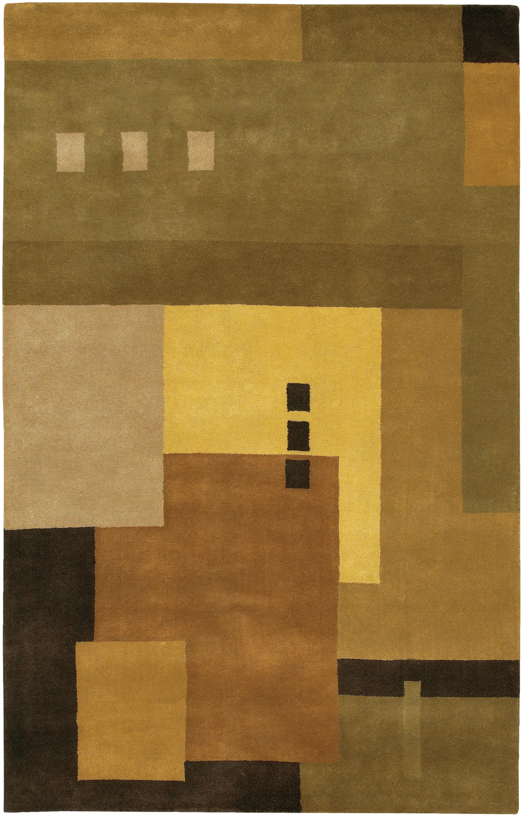 Lark Manor™ Ellenton Abstract Handmade Tufted Wool Black/Brown Area Rug ...