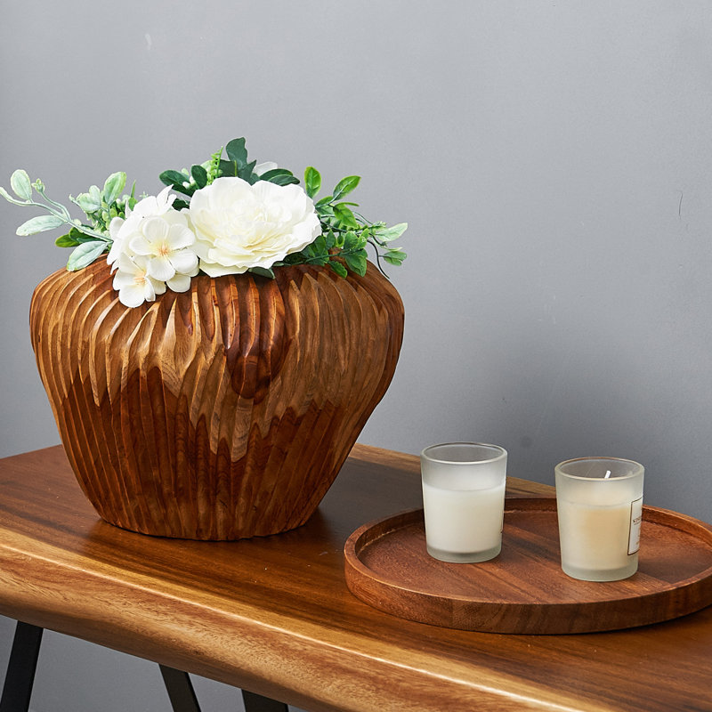 Millwood Pines Burnetta Wood Table Vase & Reviews | Wayfair