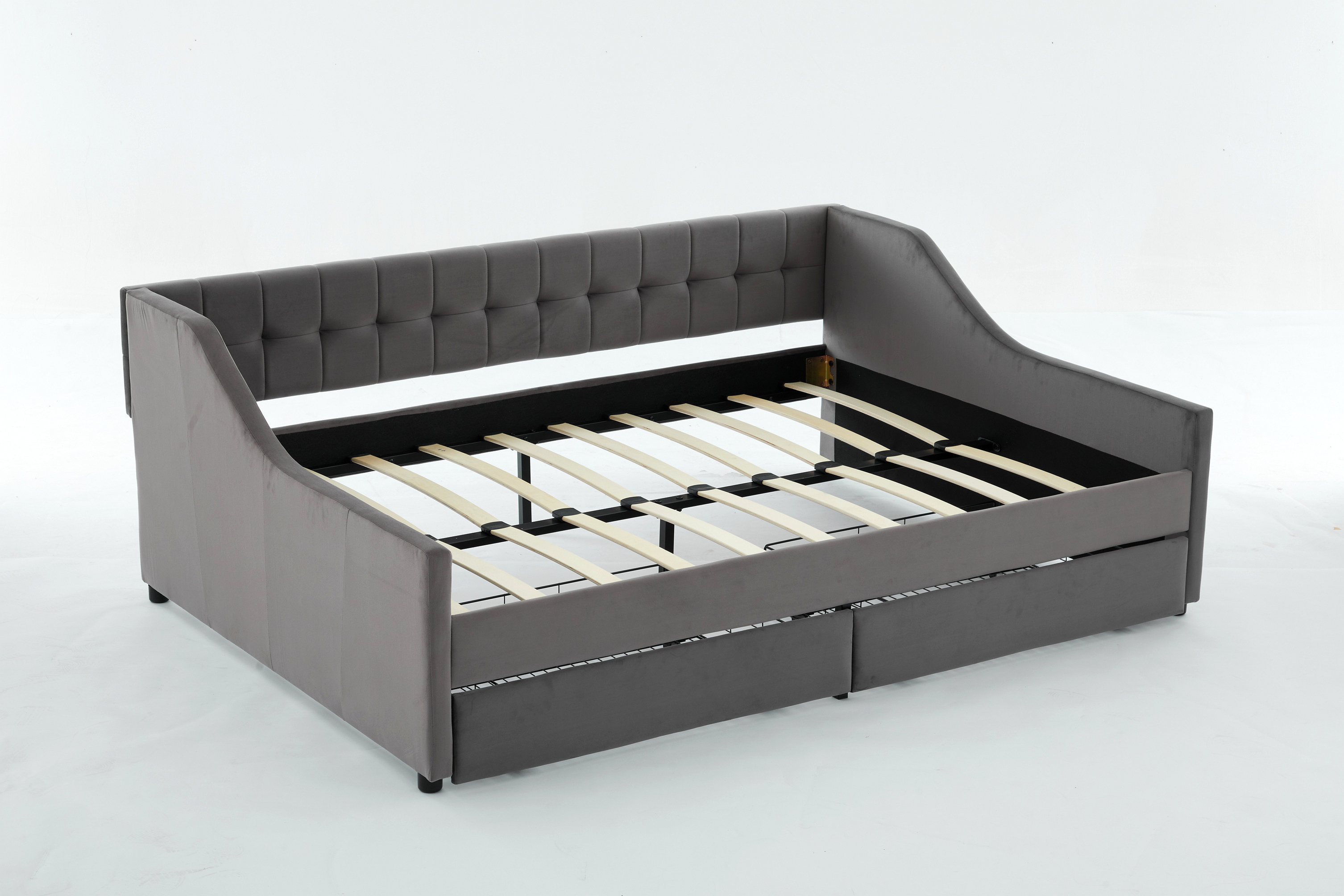 HOME FREE HOMES SP LLC Daybed Corner Bed Sofa Bed With Drawers Velvet ...