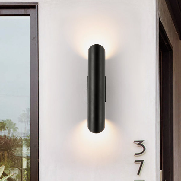 Joss & Main Coco Black Dimmable Minimalist Linear LED Outdoor Wall ...