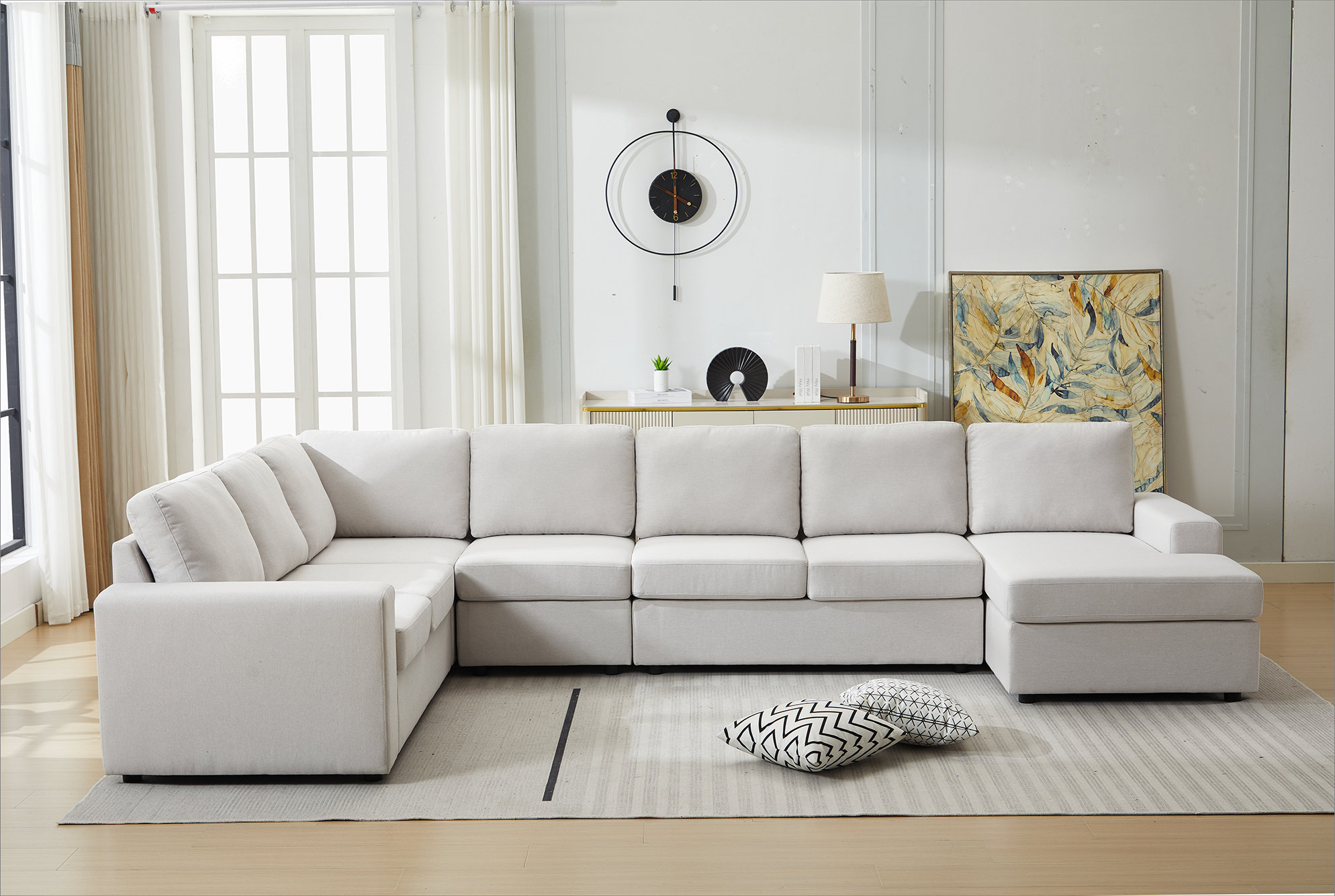 Latitude Run® Large - Scale L - Shaped Modular Sofa Set with Detachable ...