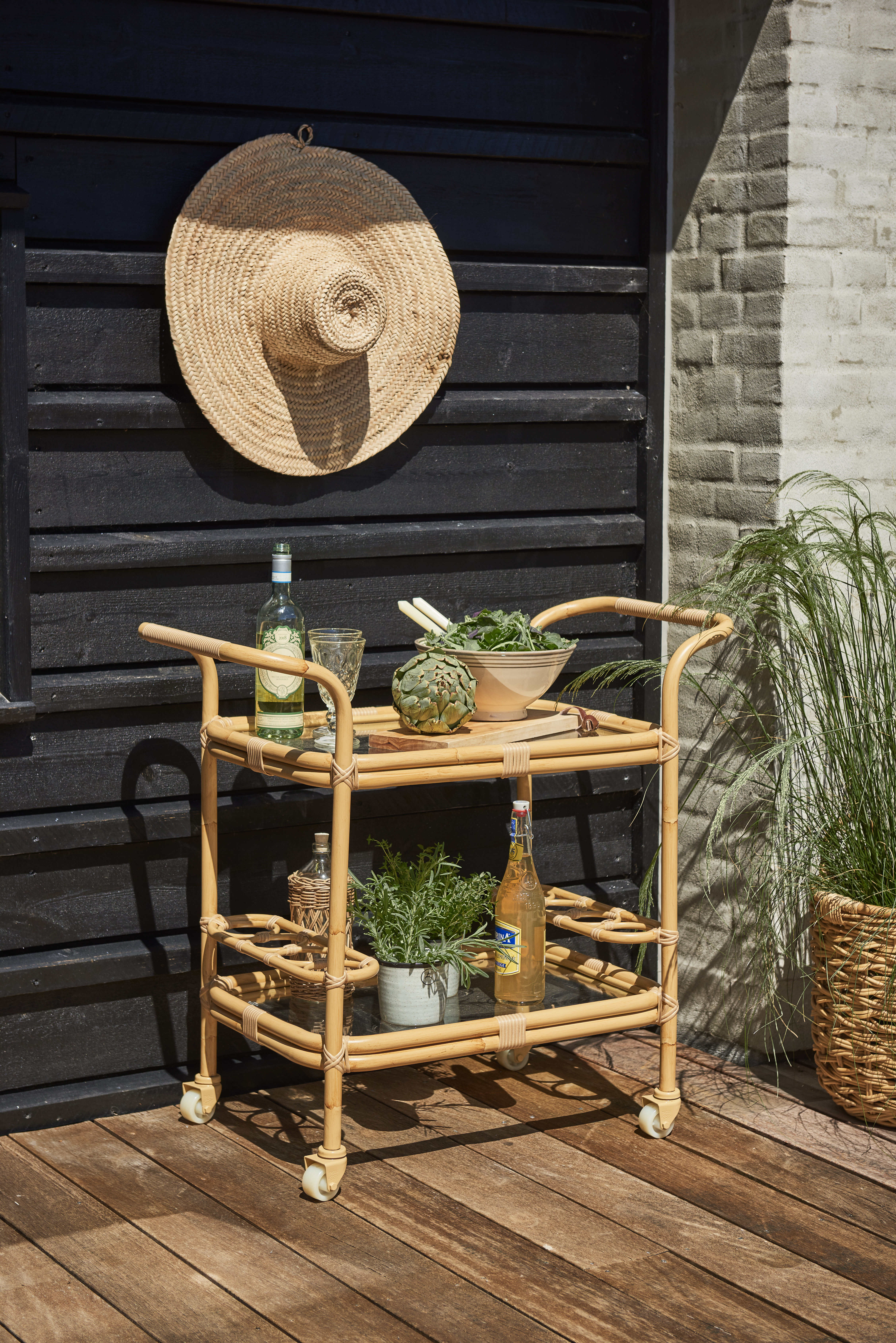 Sika Design Carlo Outdoor Bar Cart - Natural | Wayfair