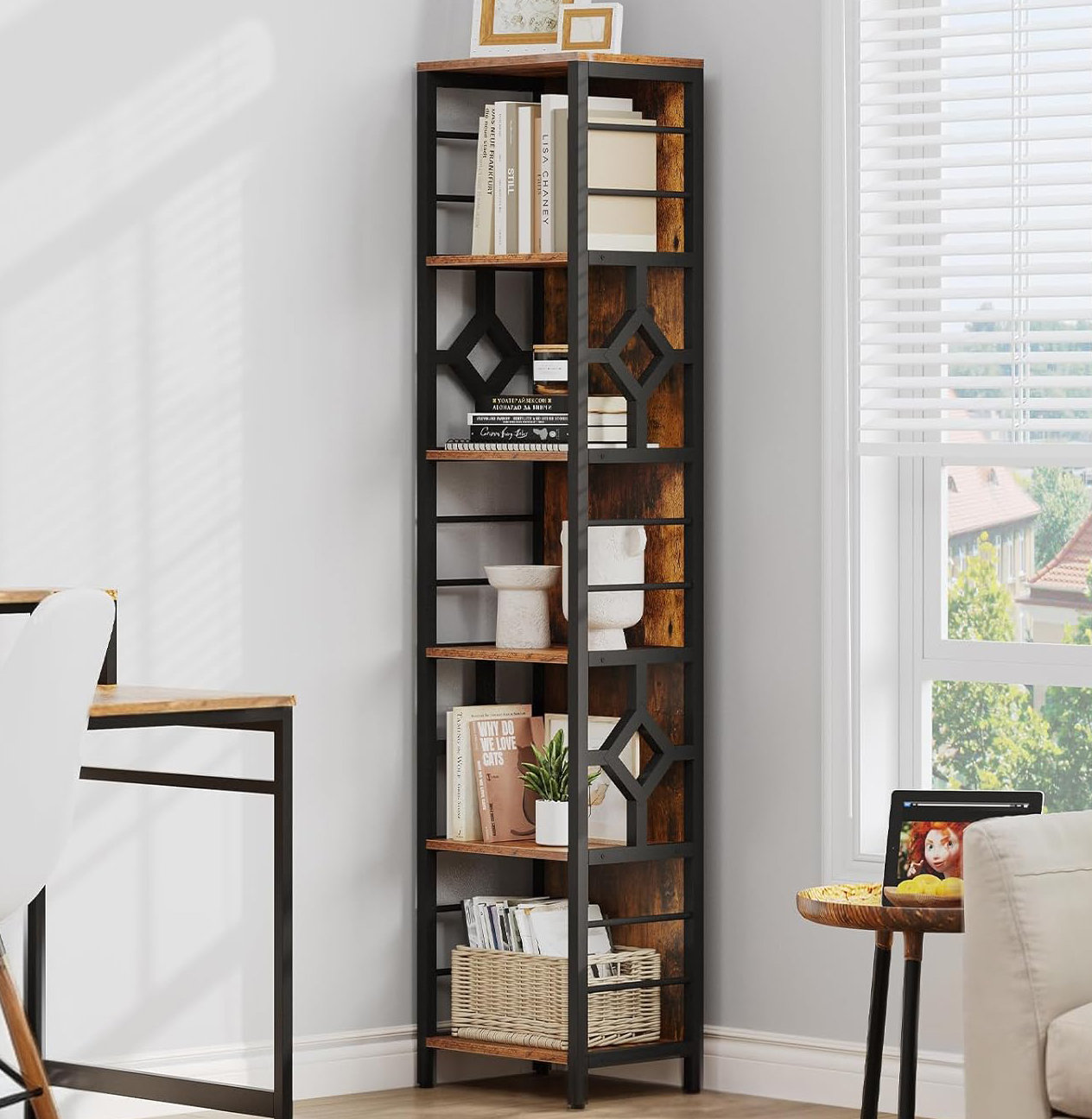 17 Stories 5-Tier Industrial Book Shelf Storage Rack, Display Shelves ...