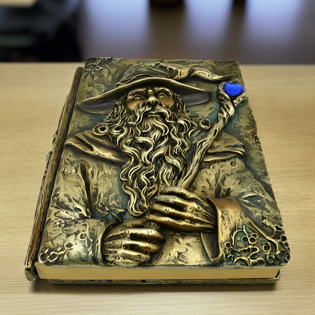 Astoria Grand 7.5"W Bronze Color Notebook of Wizard | Wayfair