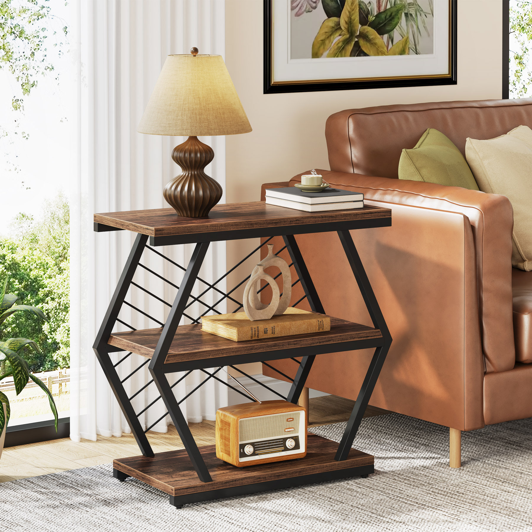 17 Stories Cachan 3-Tier Rectangular End Side Table with Reinforced ...