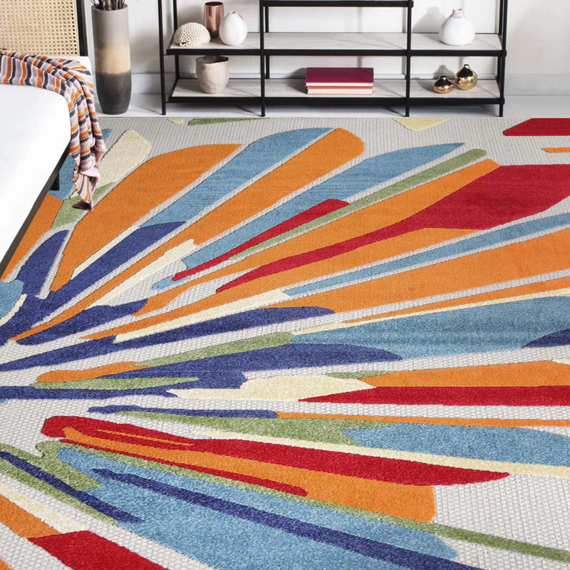 Wrought Studio™ Modern Geometric Abstract Indoor Outdoor Runner or Area ...