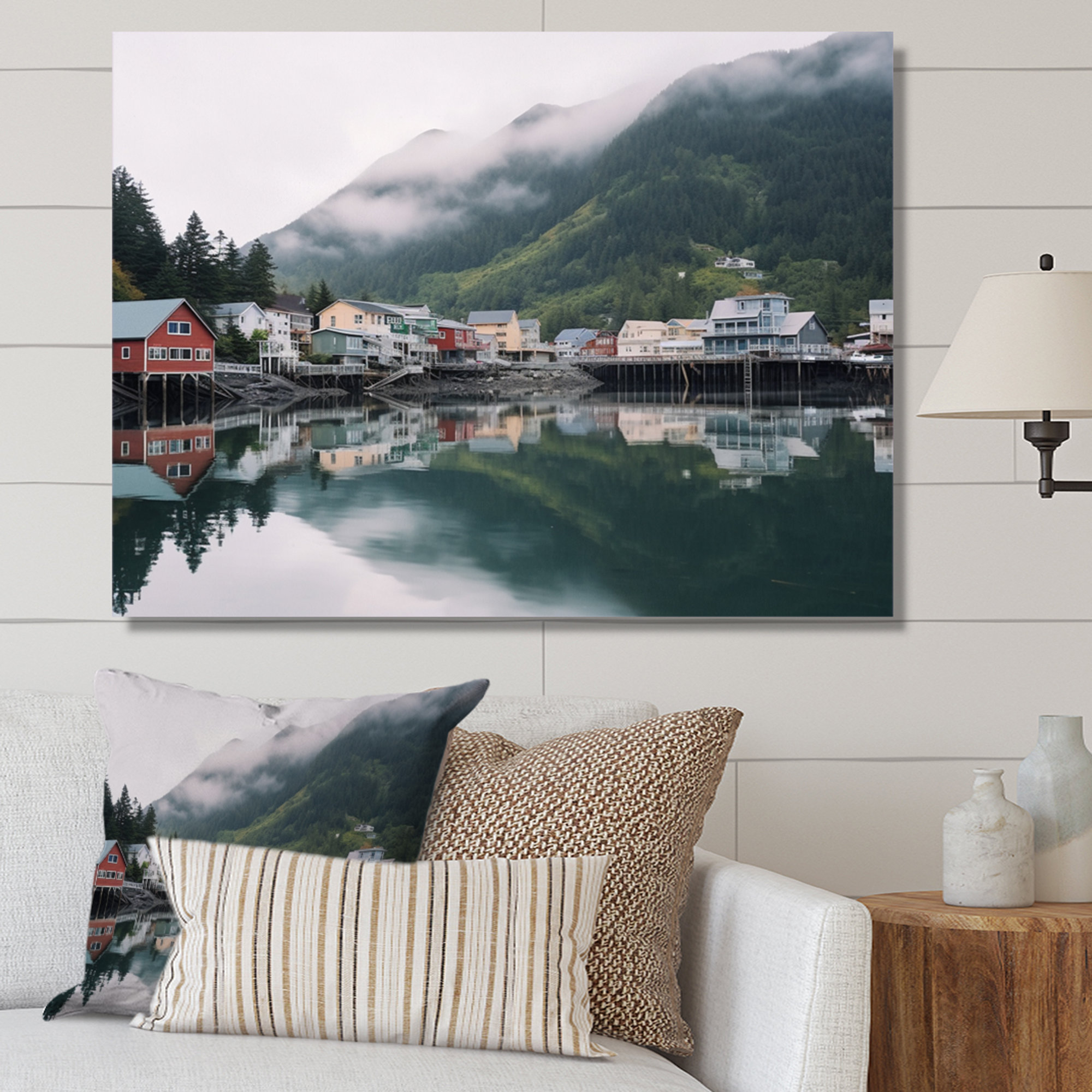 Wade Logan® Alaska Village on the Lake - Print on Canvas | Wayfair