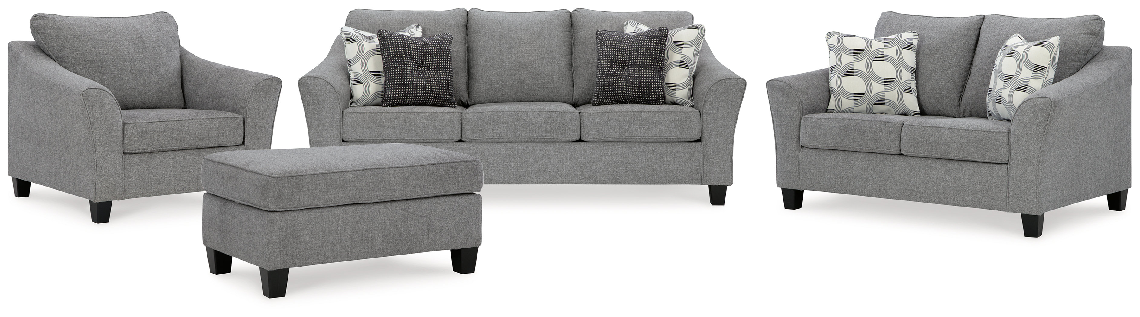 Hokku Designs Mathonia Sofa, Loveseat, Oversized Chair and Ottoman ...
