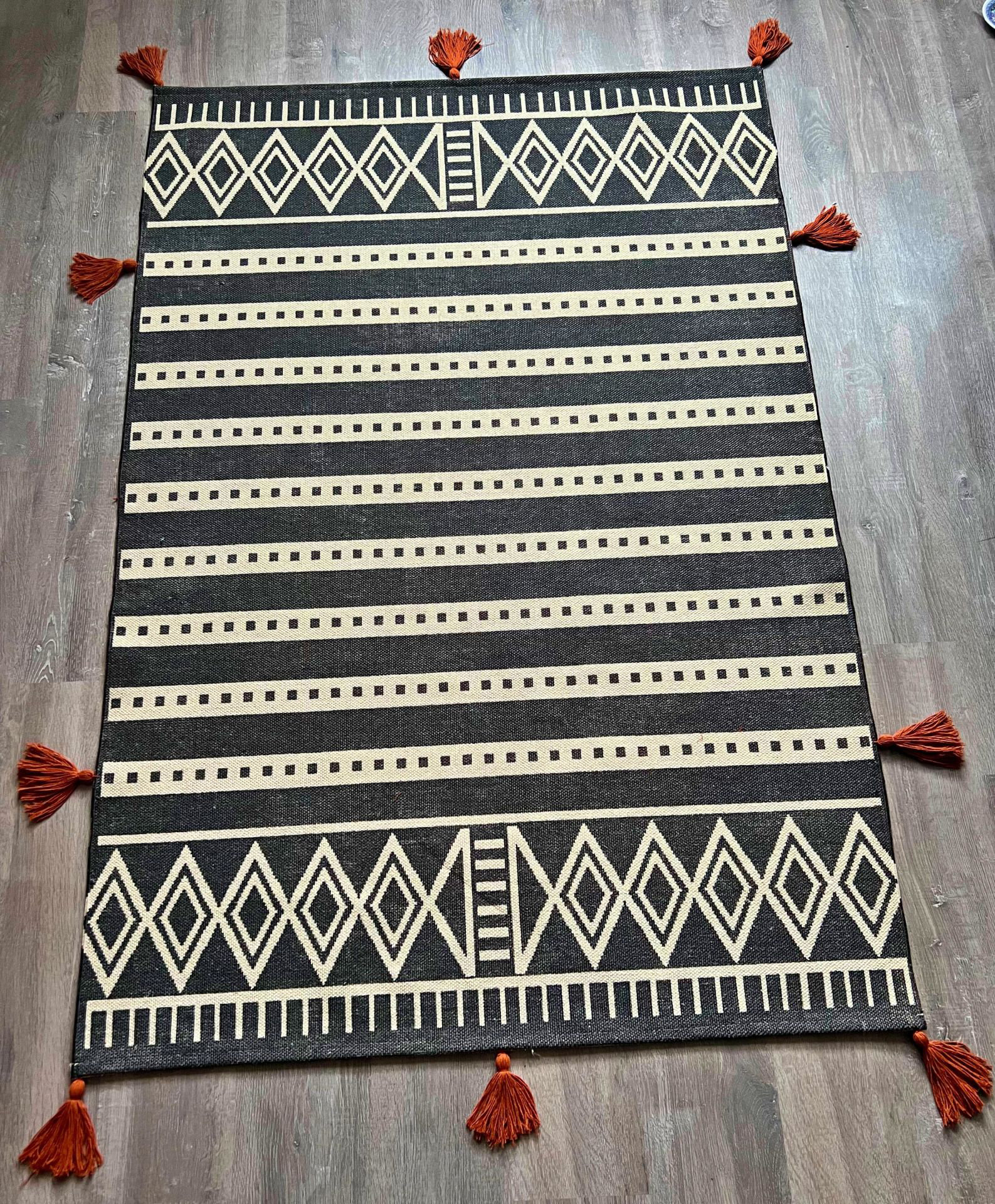 Foundry Select Scandinavian Patterned Gray Woven Base Rug | Wayfair