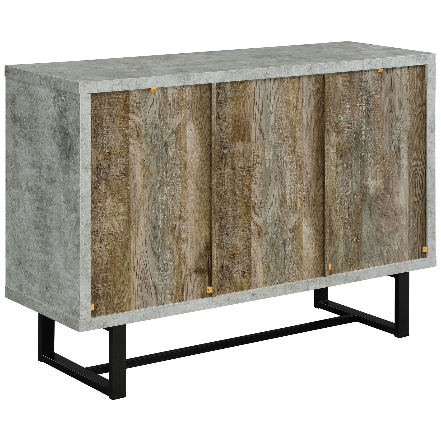 17 Stories Weathered Oak 3 - Drawer Cabinet With Cement Frame And ...