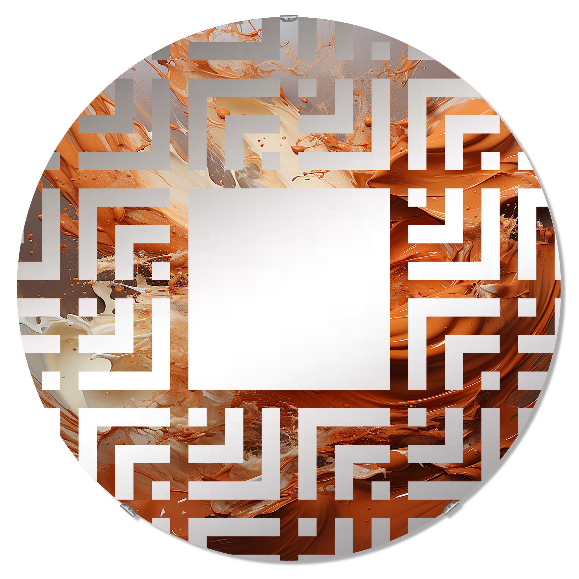 East Urban Home Tempting Cocoa Tempest - Maze Decorative Mirror-MIR109716-Round | Wayfair