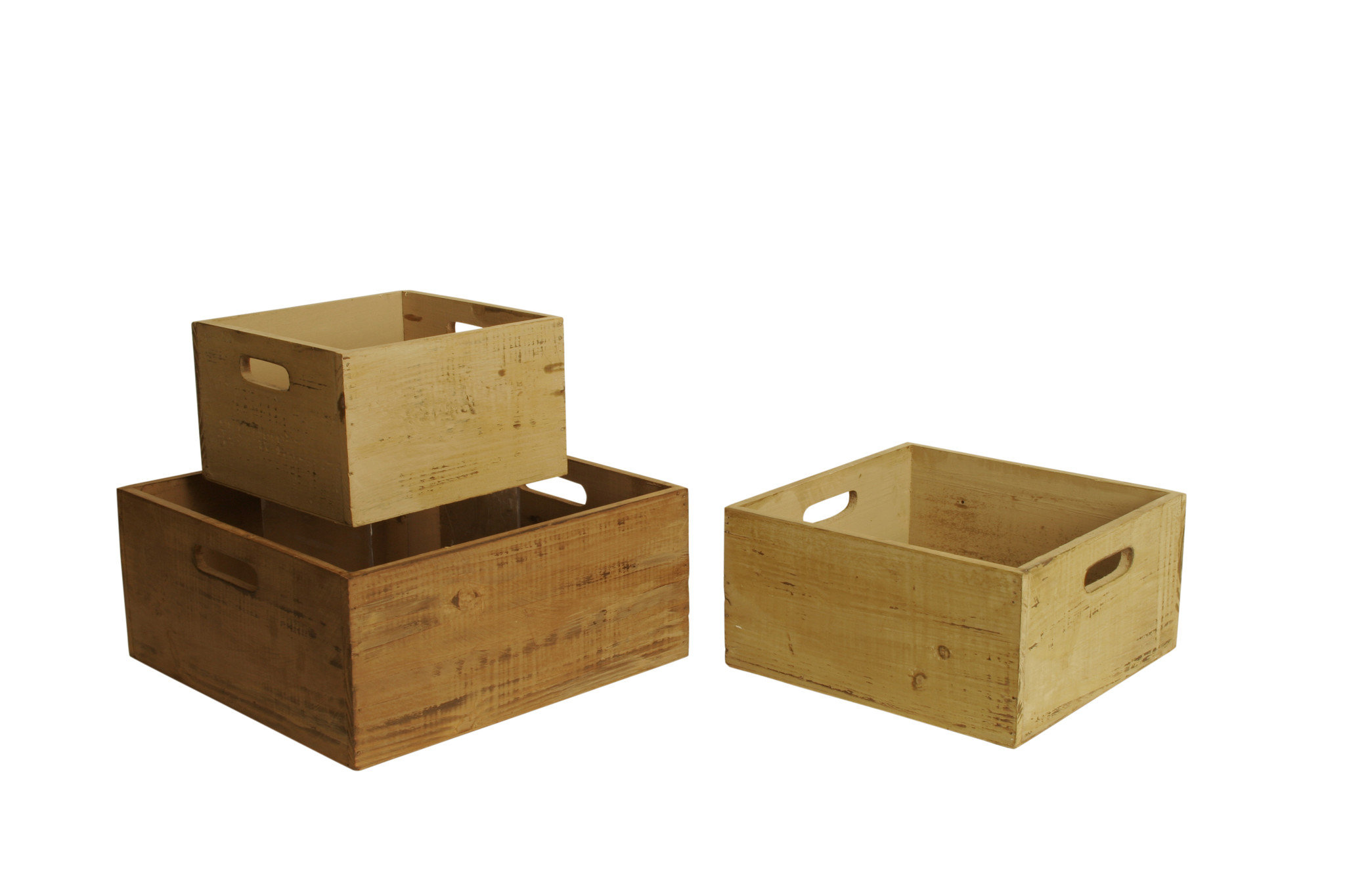 WaldImports 3 Piece Solid Wood Crate Set & Reviews | Wayfair