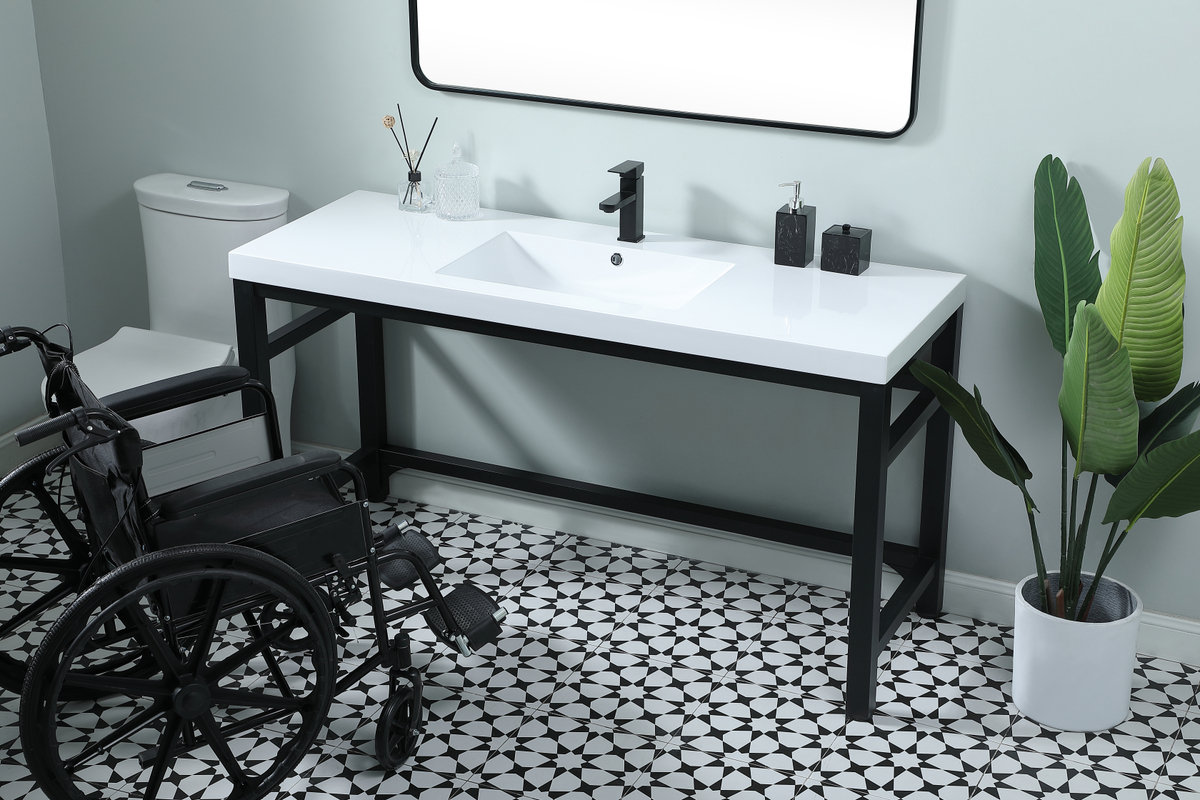 Elegant Kitchen and Bath ADA Compliant Single Bathroom Metal Vanity in ...