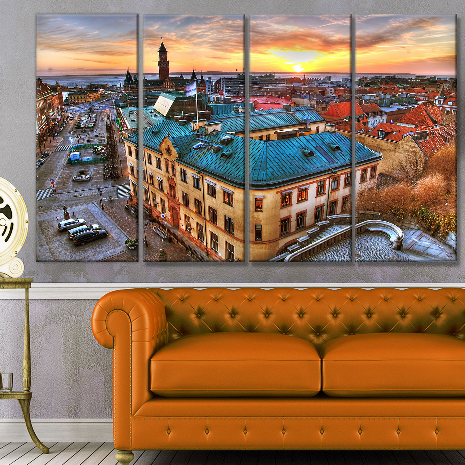 Design Art 'Colorful City Landscape' Photographic Print Multi-Piece ...