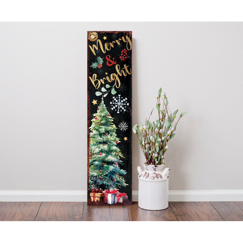 The Holiday Aisle® Merry and Bright Christmas Door Mural | Wayfair
