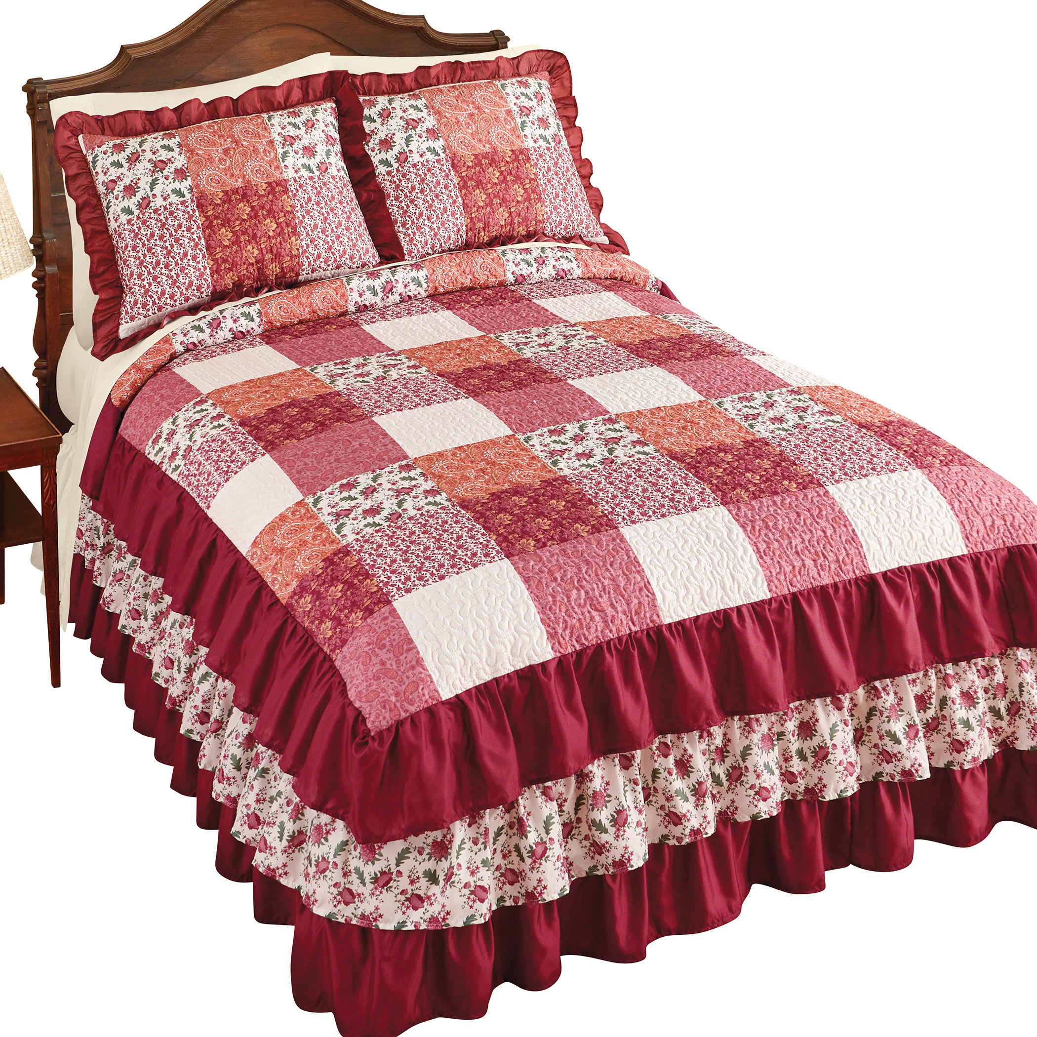 Winston Brands Rebecca Patchwork Quilted Tiered Ruffled Bedspread | Wayfair