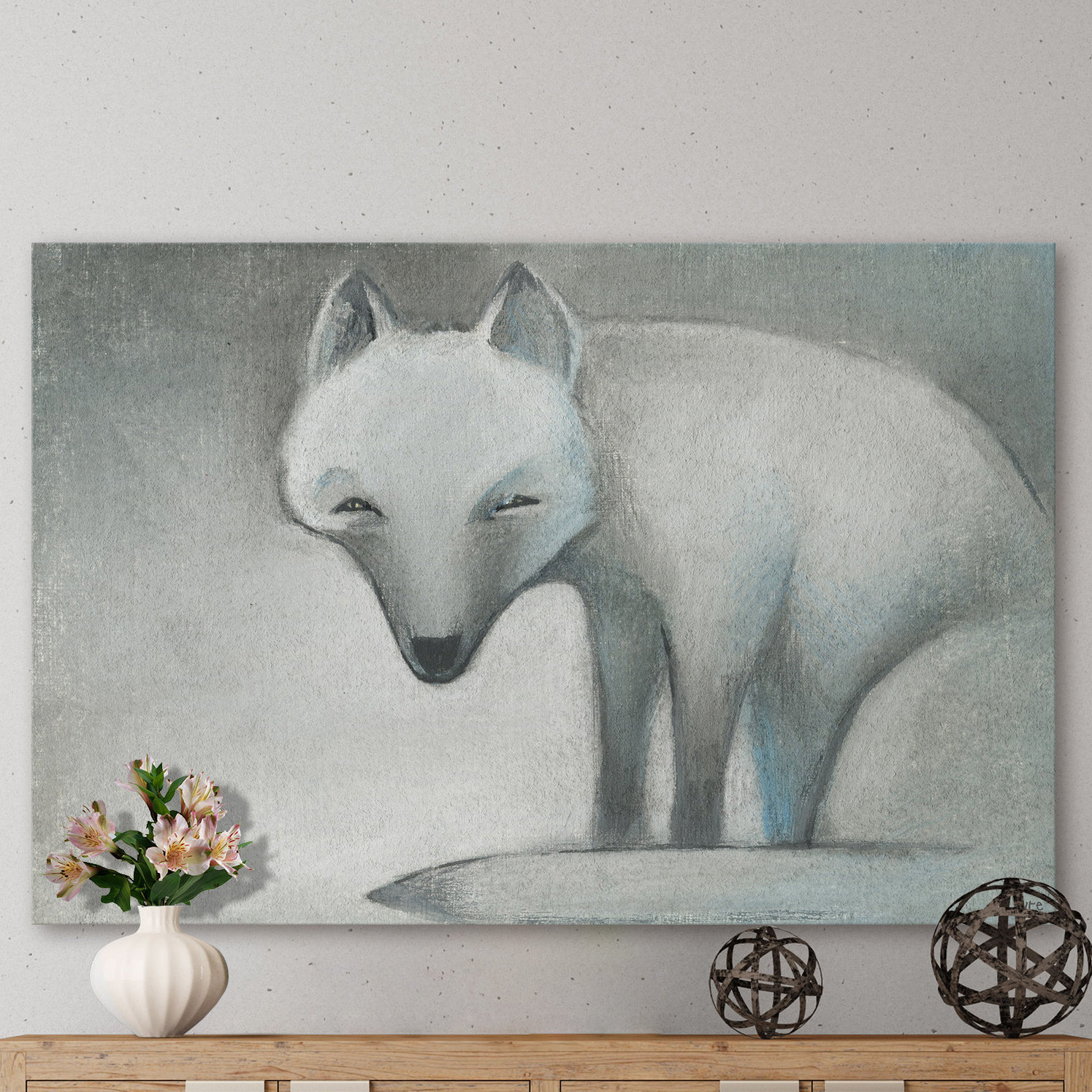 Marmont Hill 'Snow Fox' Painting Print on Wrapped Canvas - Wayfair Canada