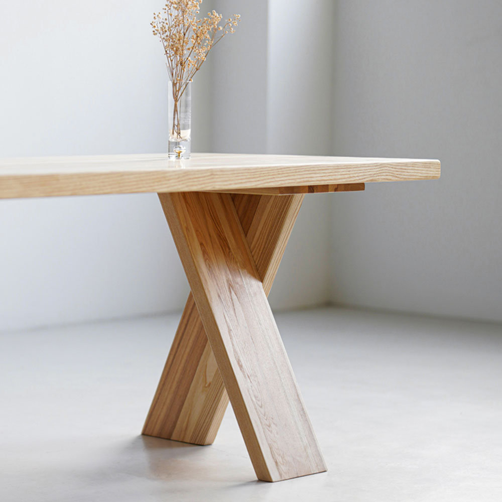 LJIA home Imported Ash Wood Dining Table with Sturdy Base | Wayfair