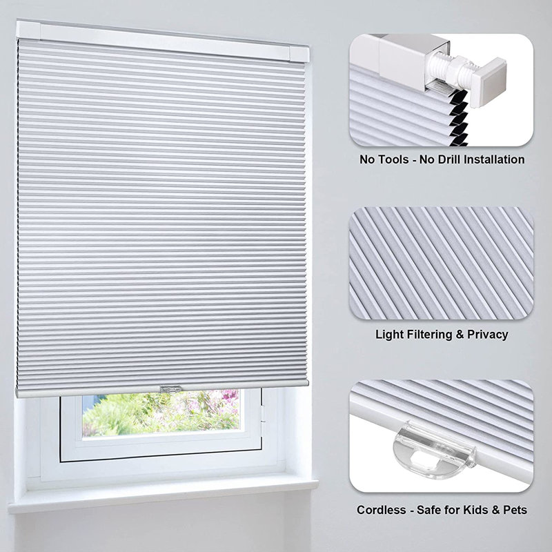 Symple Stuff No Tools No Drill Cordless Blackout Cellular Shades ...