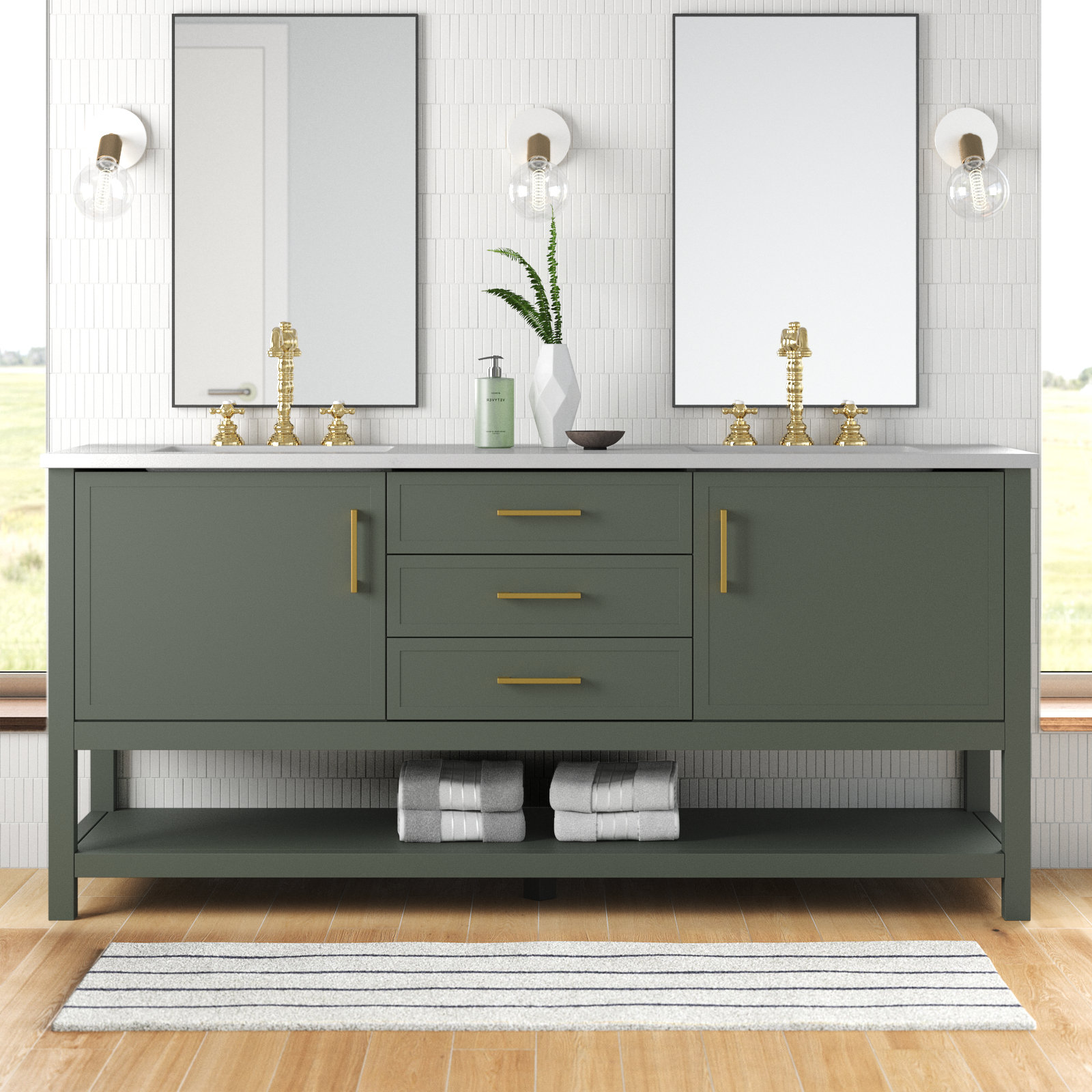 Mercury Row Vicini 72" Double Bathroom Vanity & Reviews - Wayfair Canada