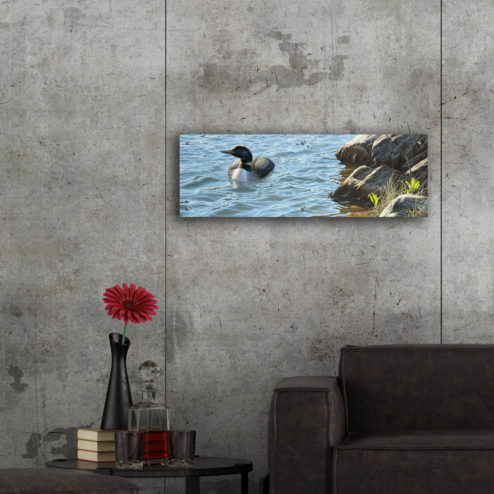 Gracie Oaks On the Rocks - Loon' by Mark Mueller Wildlife Art, Acrylic ...