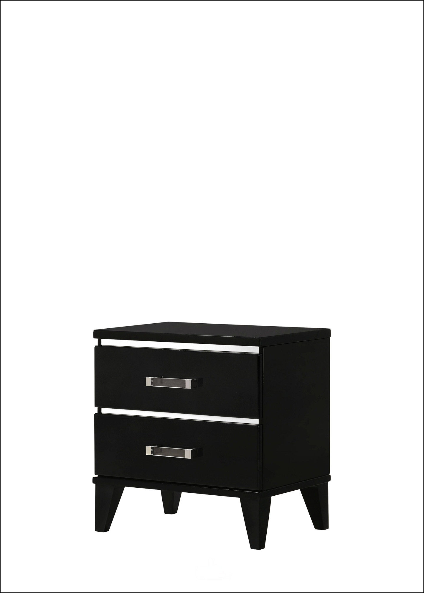 George Oliver Chelsie Black Finish Nightstand | Wayfair