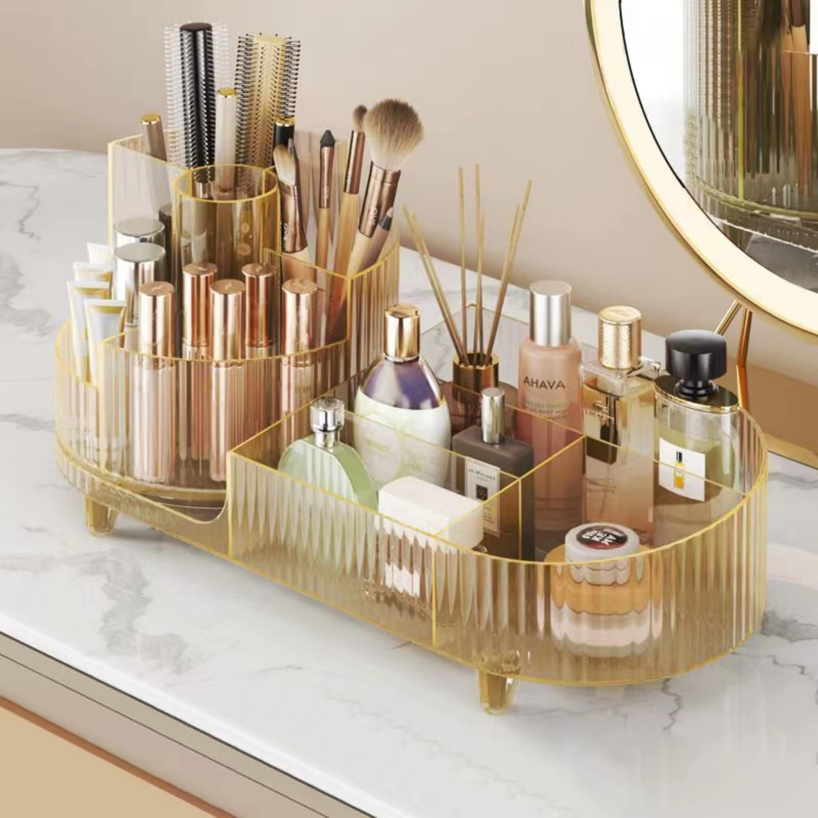Latitude Run® Rotating Makeup Organizer,Large Capacity Cosmetic Display ...