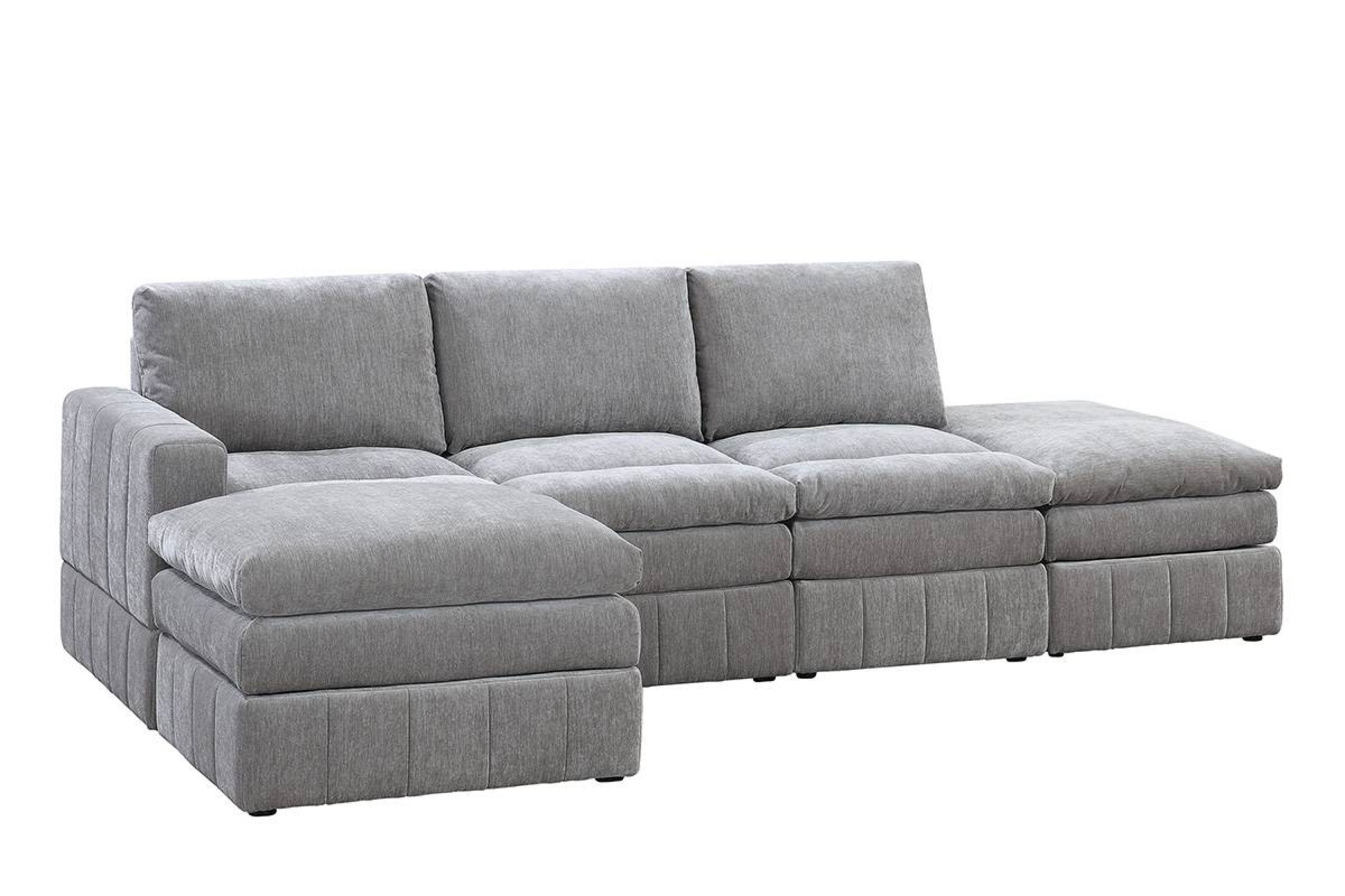 F&L Homes Studio Kaelicci 111" Wide Microfiber/Microsuede Reversible ...