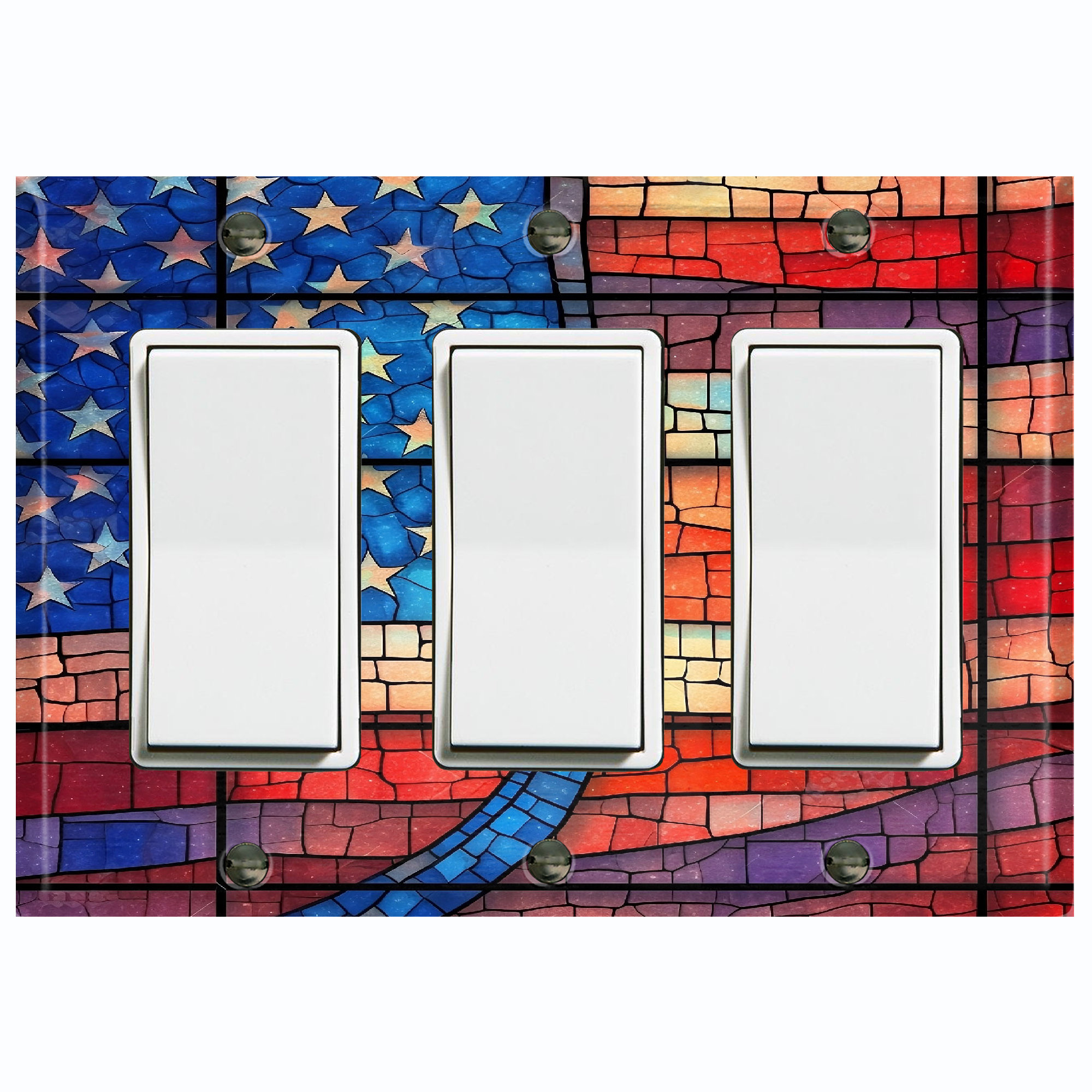 WorldAcc United States Flag Tile Glass Print USA Themed 3 - Gang Rocker ...