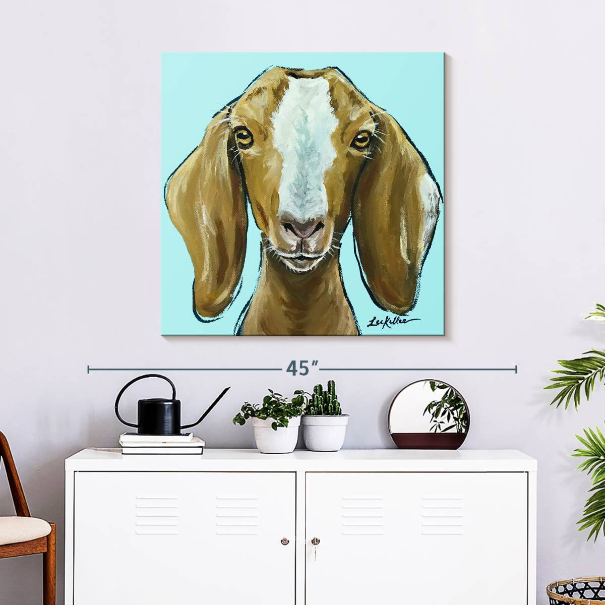 Ebern Designs Brampt Goat Square Blue | Wayfair