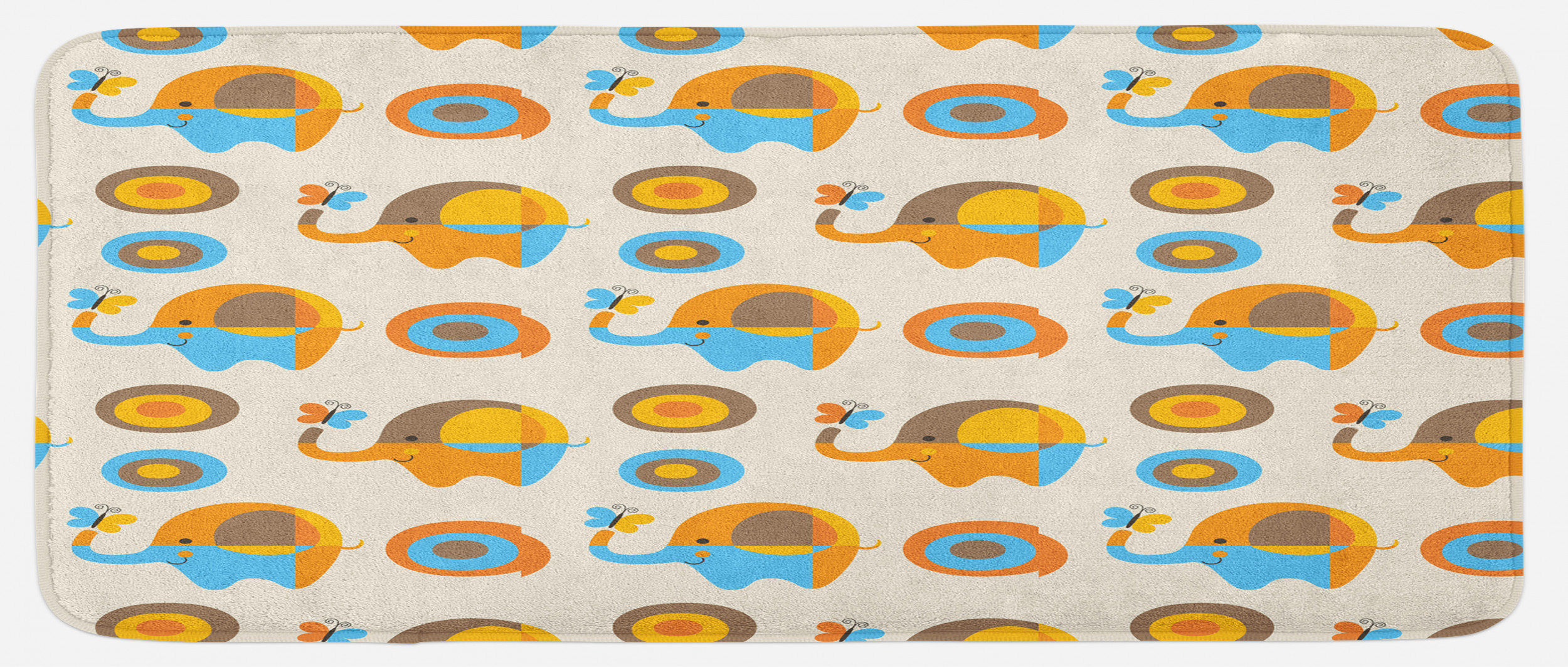 East Urban Home Abstract Elephant With Butterfly And Oval Circles ...