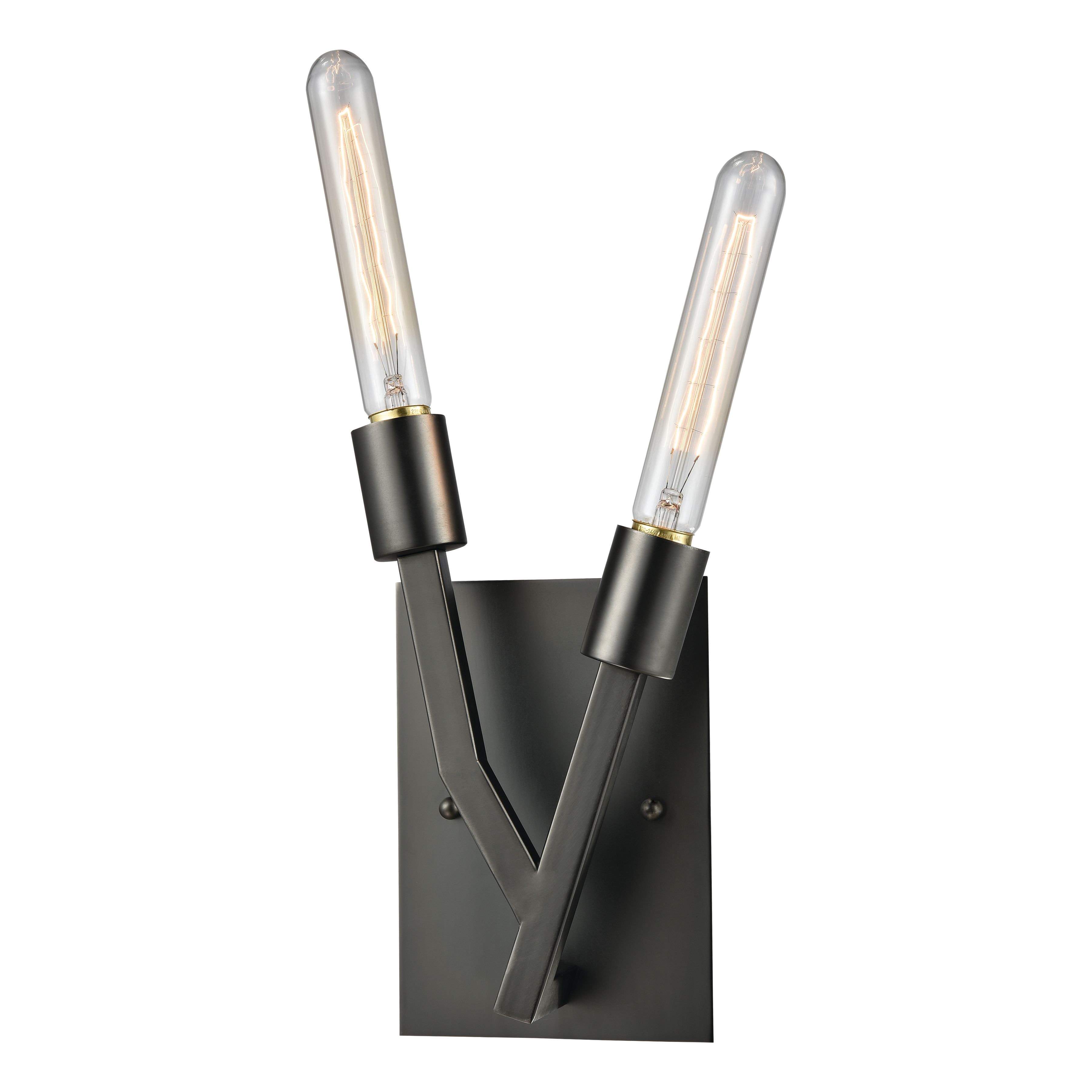 Everly Quinn Freeform 11'' High 2-Light Sconce - Dark Graphite | Wayfair