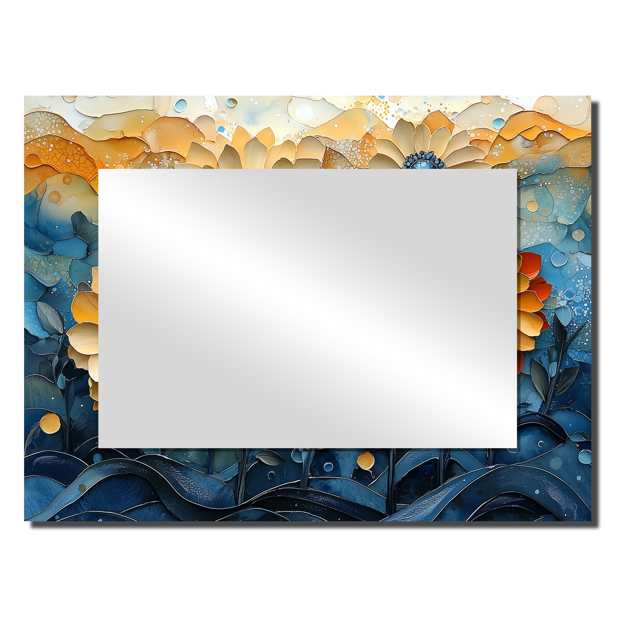 Dakota Fields Geometric Marigold Field Collage II - Floral Decorative ...