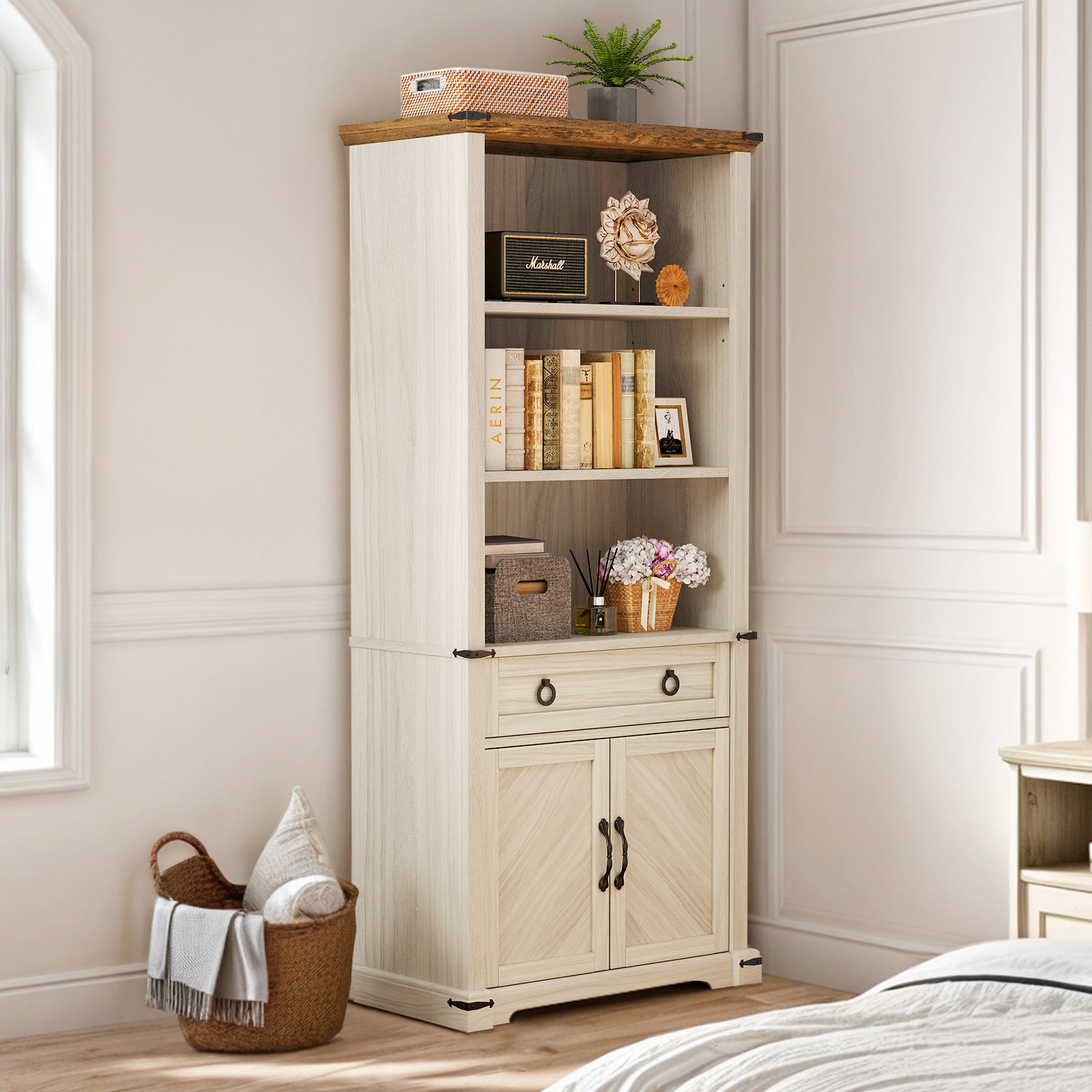 Wade Logan Campfort Storage Bookcase with Doors & Drawers & Reviews ...