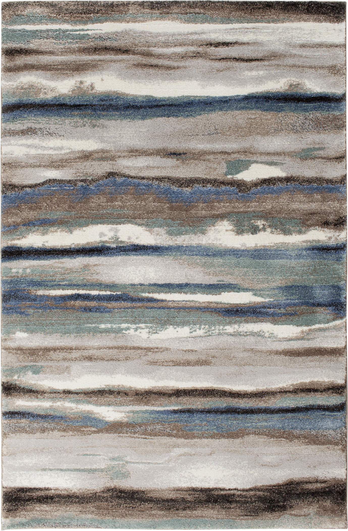 Latitude Run® Vakila Abstract Power Loom Blue/Brown/Gray Area Rug ...