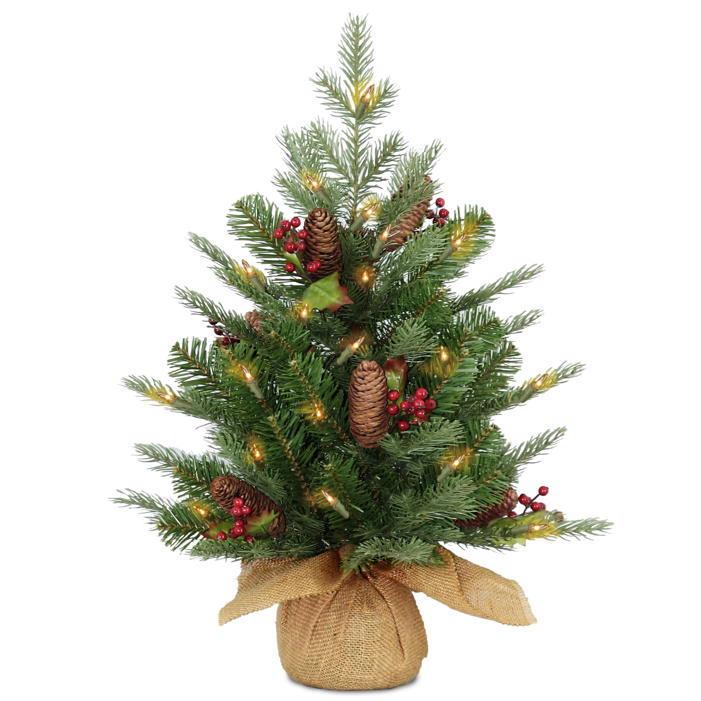 The Holiday Aisle® 2ft. Nordic Spruce Tree with LED Lights & Reviews ...