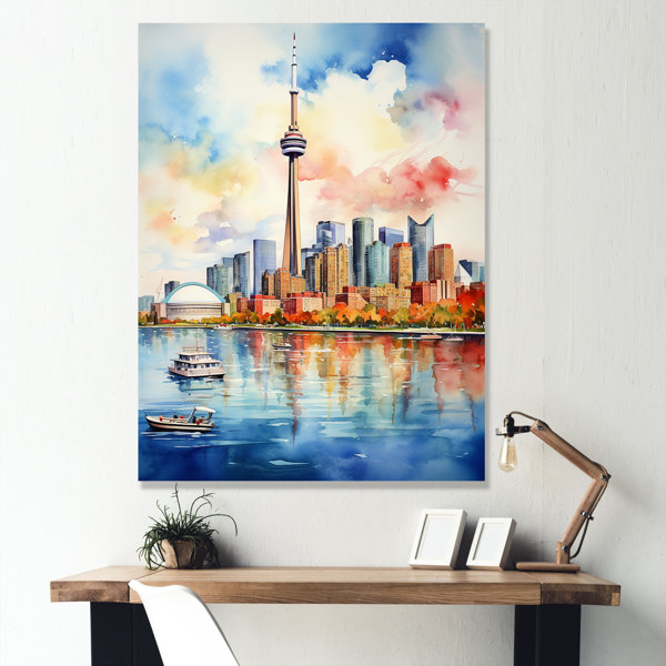 Breakwater Bay Colorful Toronto Cityscape Sunset II - City Toronto Wall ...