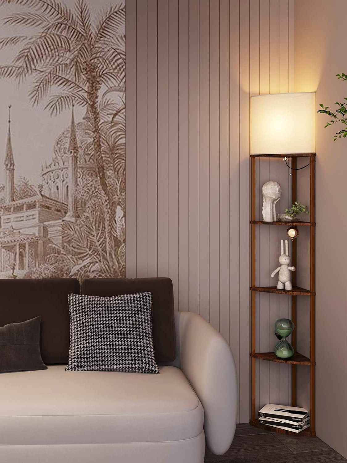 17 Stories Corner Lamp 5-Tier Shelf Floor Lamp Display With 3 ...