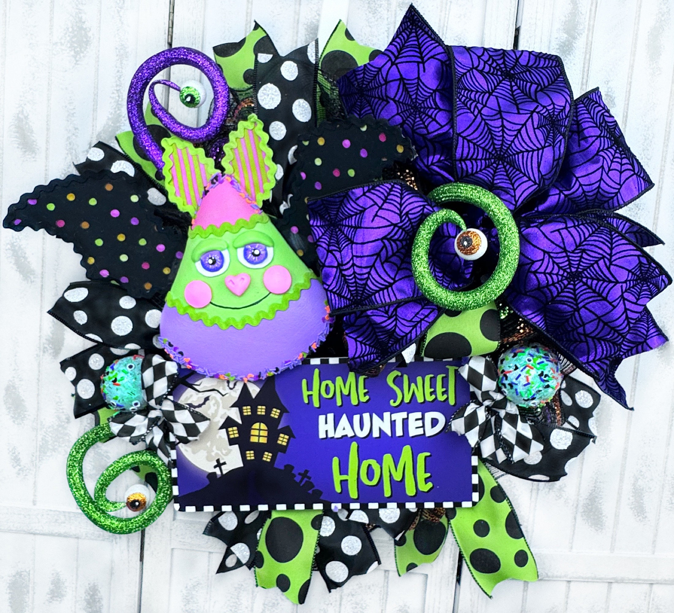 The Holiday Aisle® Home Sweet Haunted Home Candy Corn Bat Halloween ...