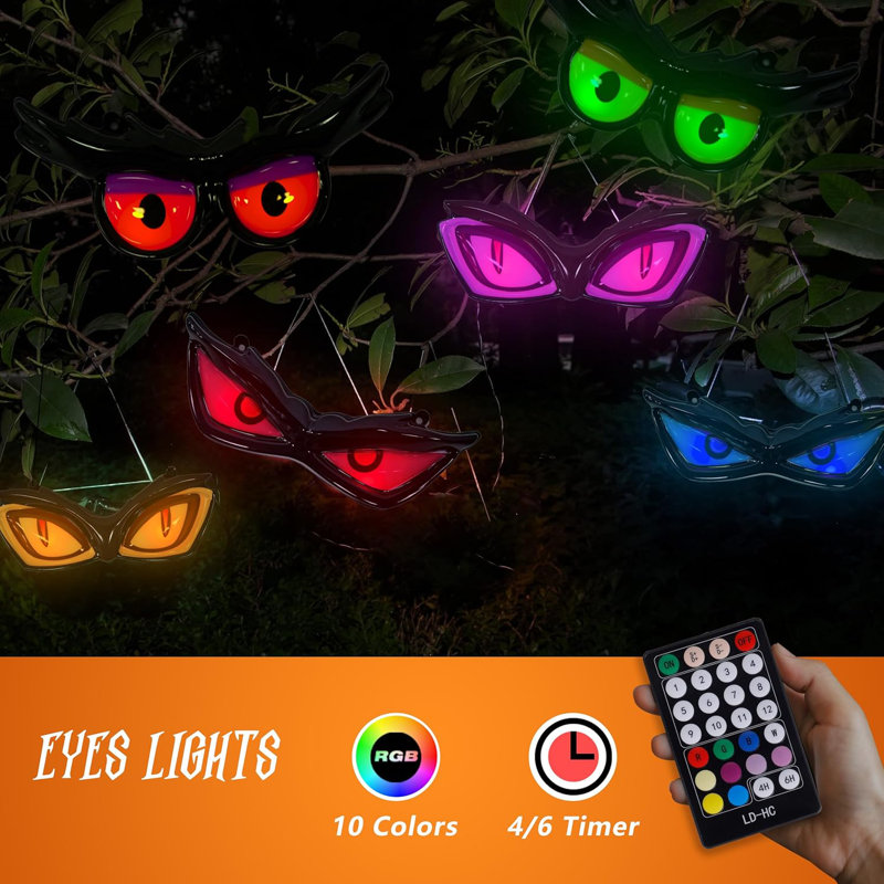 The Holiday Aisle® Outdoor Glowing Spooky Eyes Lights | Wayfair