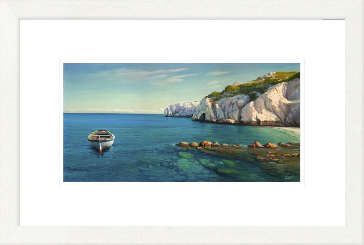 Highland Dunes 'Coastal Caletta Mediterranea' Framed Graphic Art ...