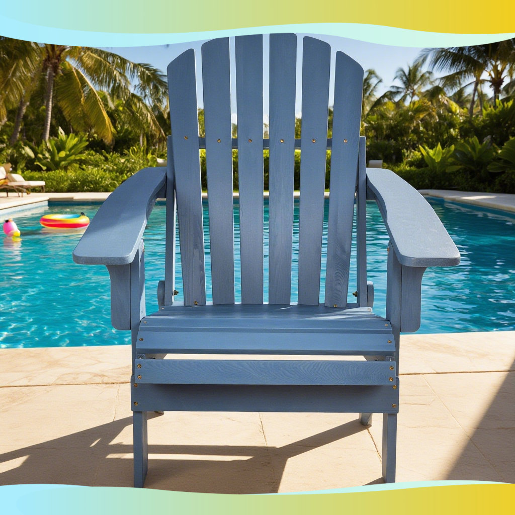 Highland Dunes Oversized Wooden Outdoor Folding Adirondack Chair, Patio ...