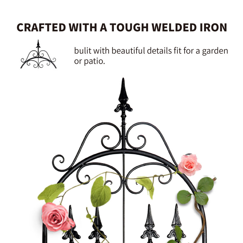 Red Barrel Studio® Monroeville 70'' H x 21.7'' W Iron Garden Trellis ...