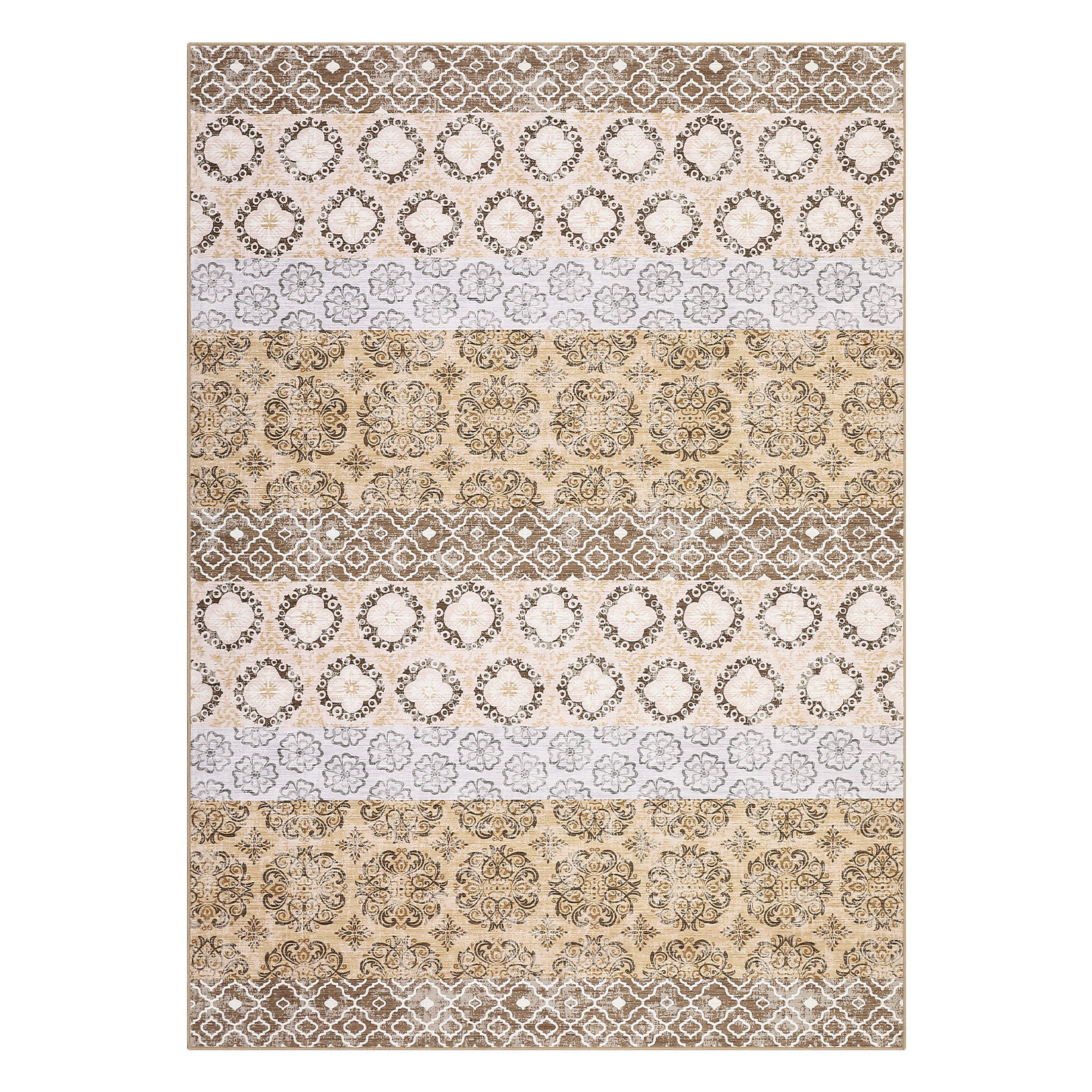 Charlton Home® Machine Washable Living Room Rugs Large Neutral Rug with ...