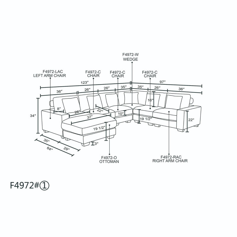 Ebern Designs Green Corduroy 7-Piece Living Room Sectional Sofa Set ...