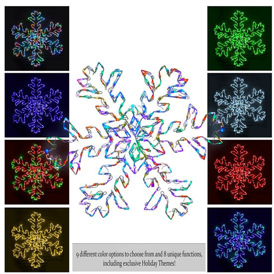 The Holiday Aisle® Snowflake Color Changing RGBWW Lighted Display | Wayfair