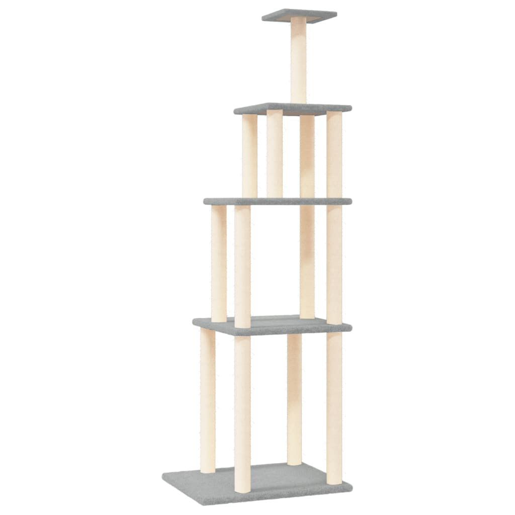 vidaXL Cat Tree Engineered wood, plush, sisal 72.0 in tall | Wayfair