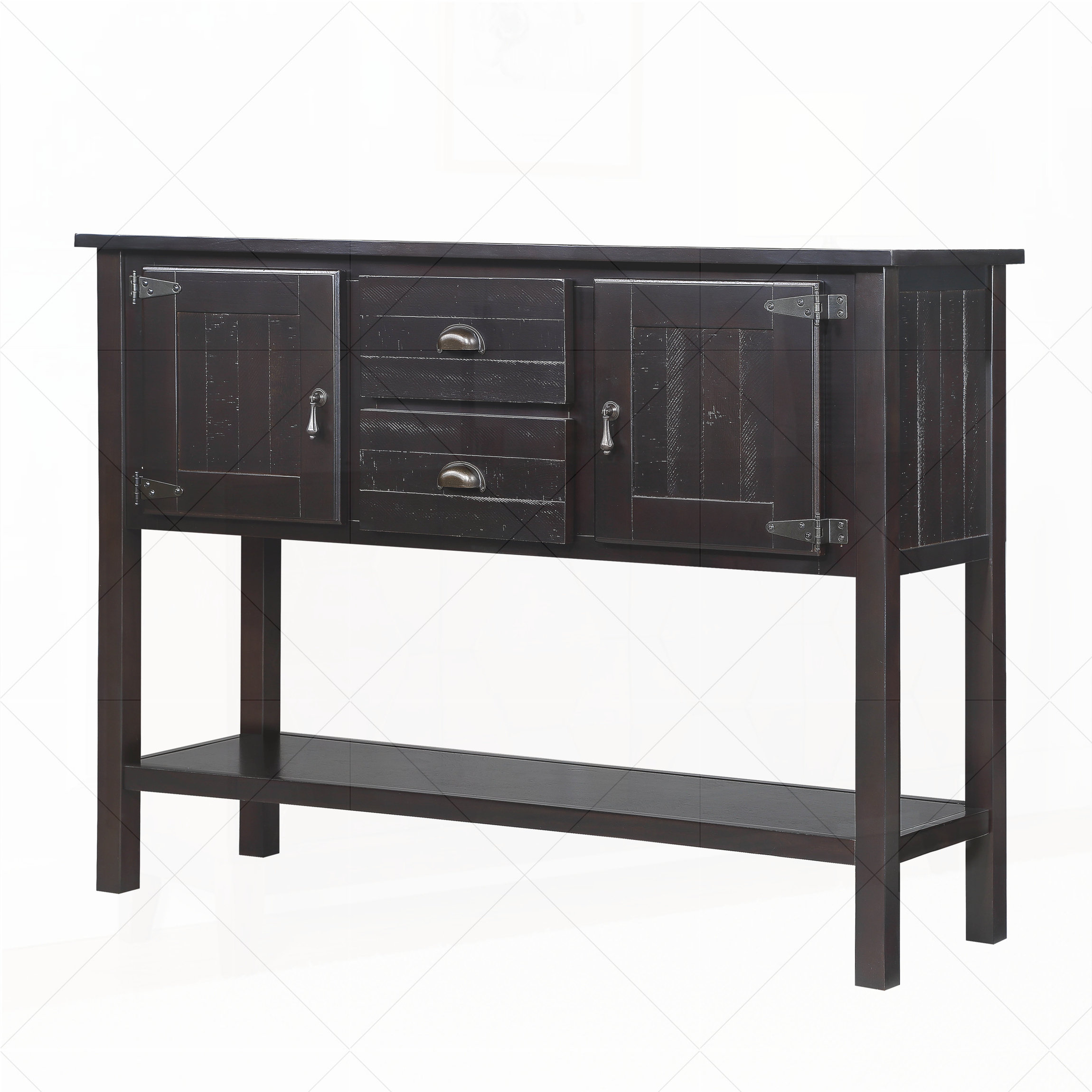 Gracie Oaks 48'' Solid Wood Sideboard Console Table with 2 Drawers and ...